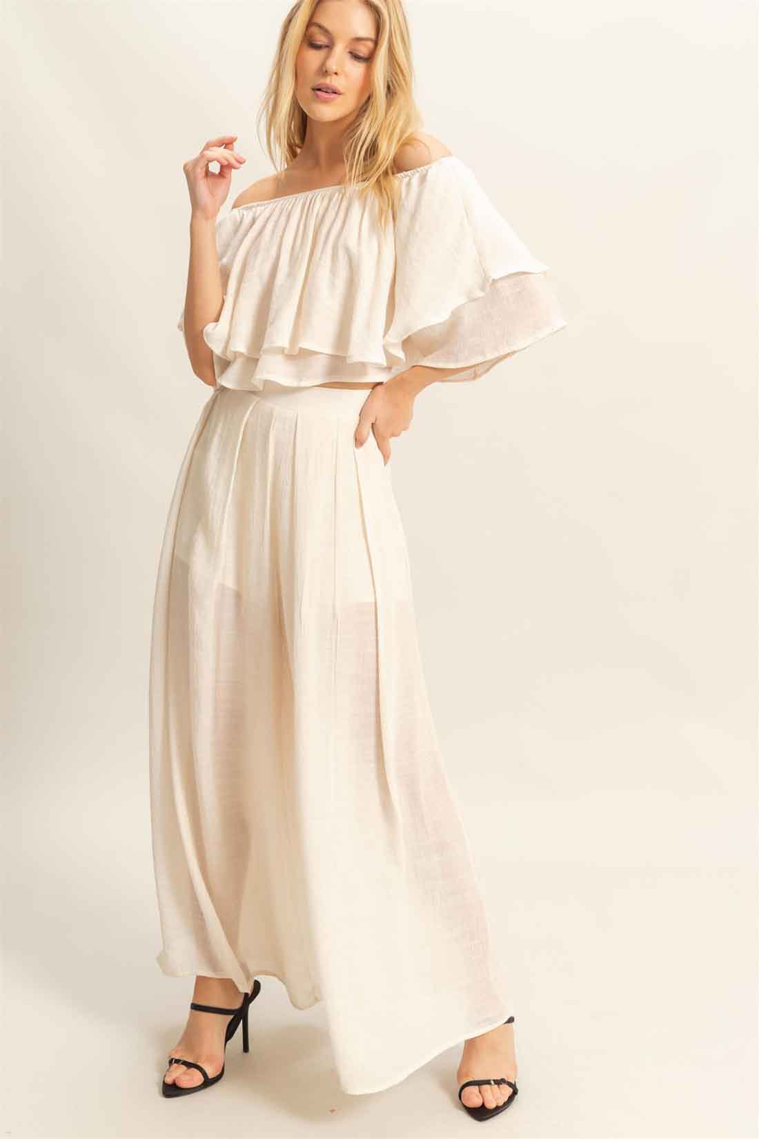 Vanilla Off Shoulder Pants Set – Summerpolitan